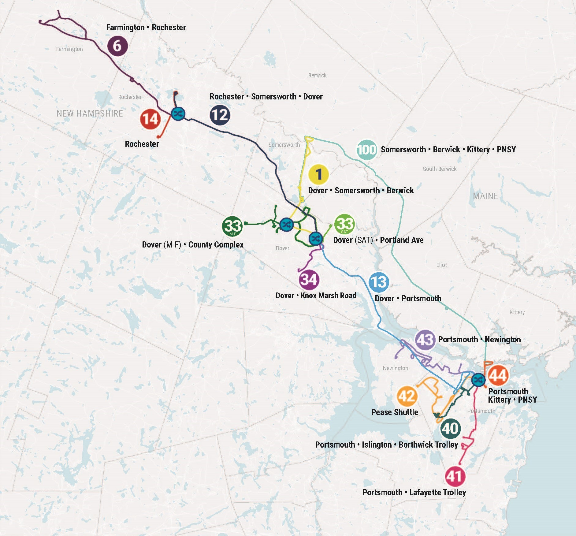 Bus Routes Map COAST Bus New Hampshire Bus Routes Map COAST Bus New Hampshire